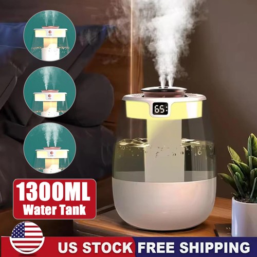 1.3L Humidifiers for Bedroom Large Room Office Cool Mist Air Humidifier ...