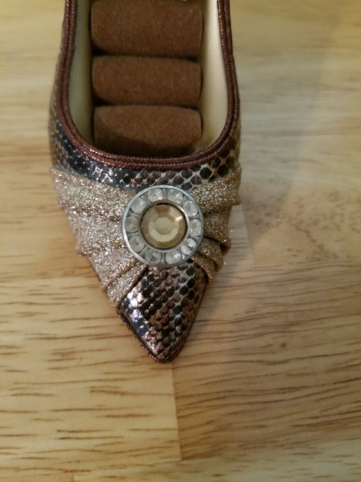 Jere Fashion Dress Shoe Ring Jewelry Holder Organizer High Heel Jeweled ...