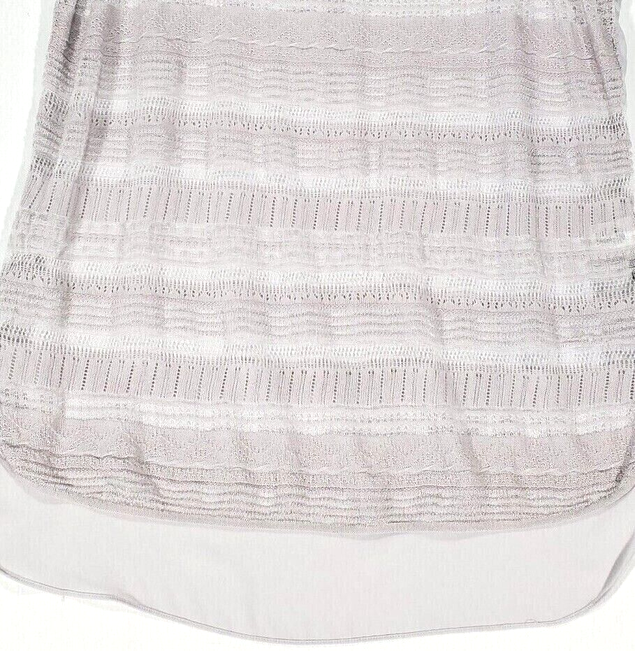 VERA WANG Top Sheer M Simply Vera Icy Grey Lacy Knit Front High Low ...