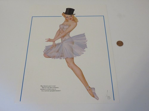 THE VARGAS GIRL JANUARY 1946 ART PRINT CALENDAR PIN UP PINUPS PLAYBOY ...