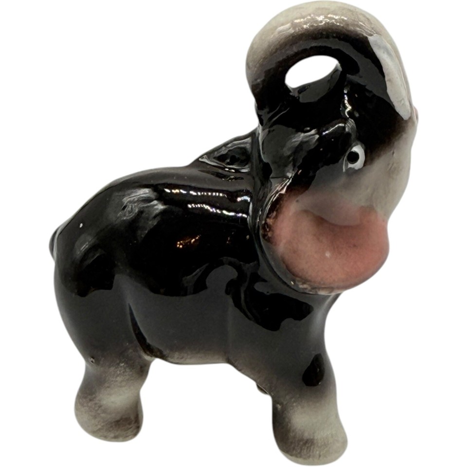 Vintage Elephant Figurine Ceramic Animal Decor Collectible Trunk Up ...