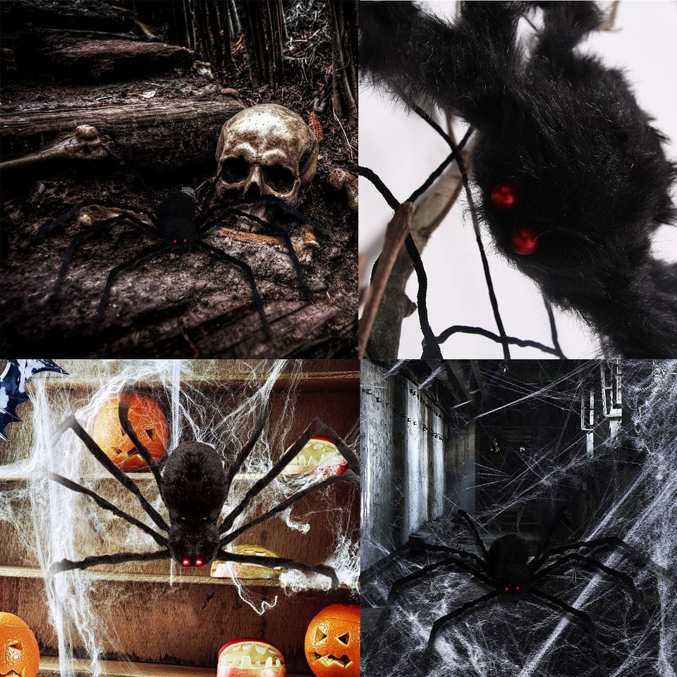 4ft Large Halloween Spider Haunted House Prop Indoor Outdoor Party ...