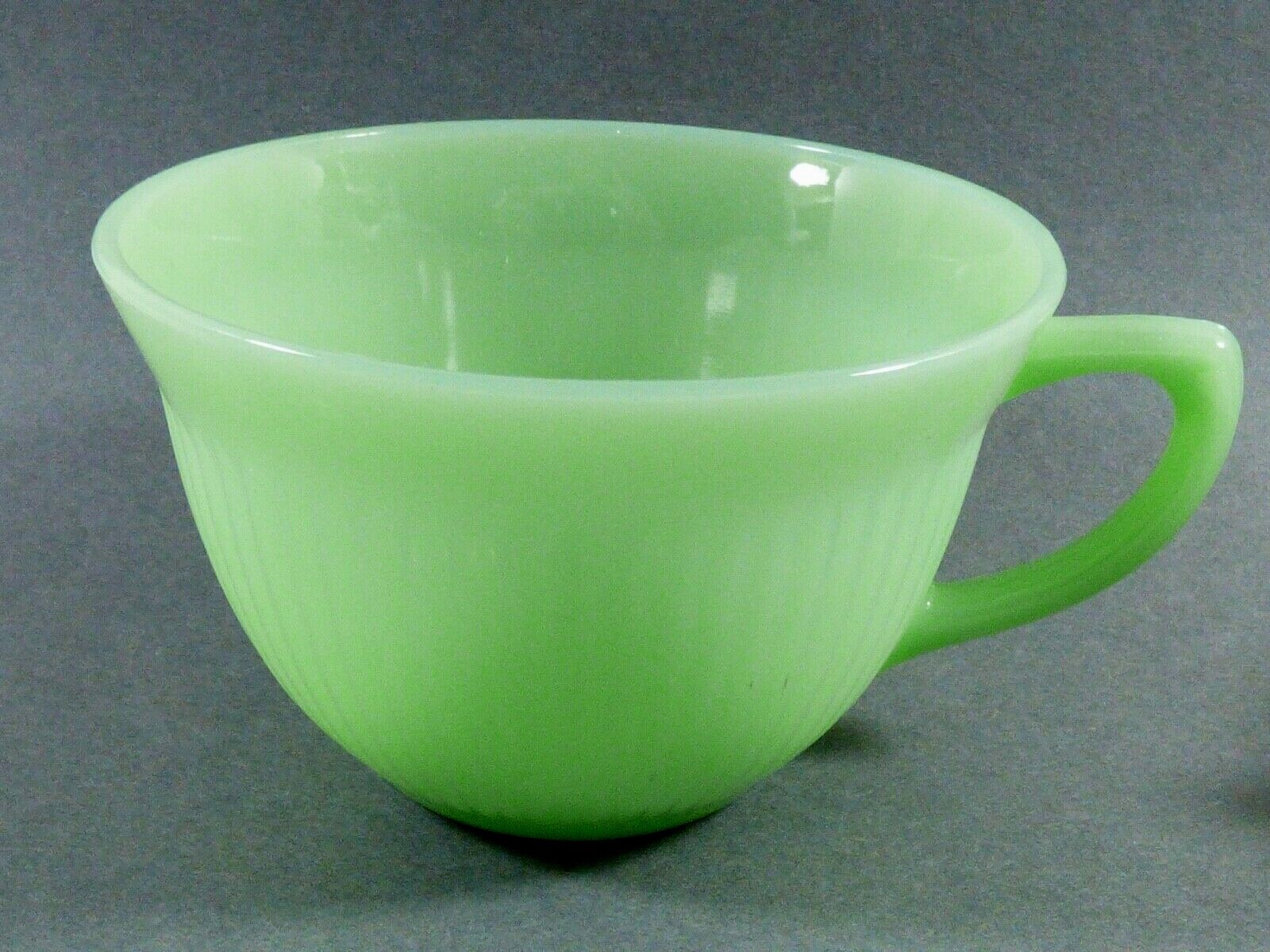 Oven Ware Fire King Jadeite Jane Ray tea cup green ribbed dinnerware ...