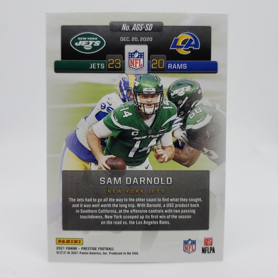 2021 Panini Prestige Sam Darnold #AGS-SD Any Given Sunday New York Jets ...