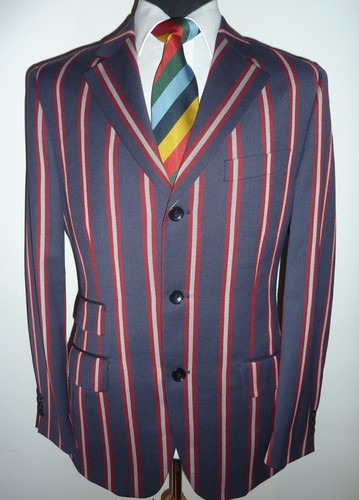 MERC Classic Hemmingway Boating Blazer Mod Navy Stripe Jacket 40 Rowing ...