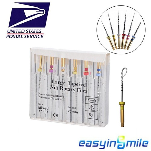 6Pcs Dental Endodontic Endo NITI X-Pro Large Taper Rotary Files SX-F3 ...