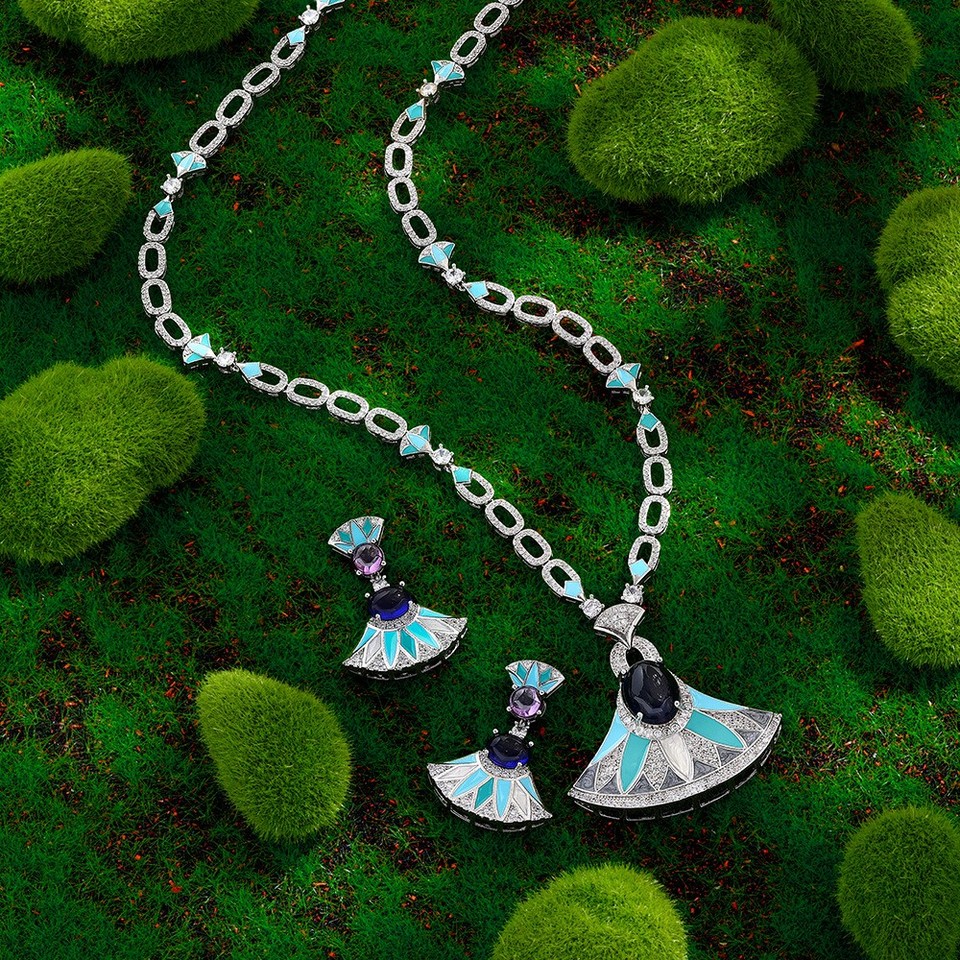 Christmas Gift Butterfly Jewelry Set Zircon Necklace Pendant Earrings ...