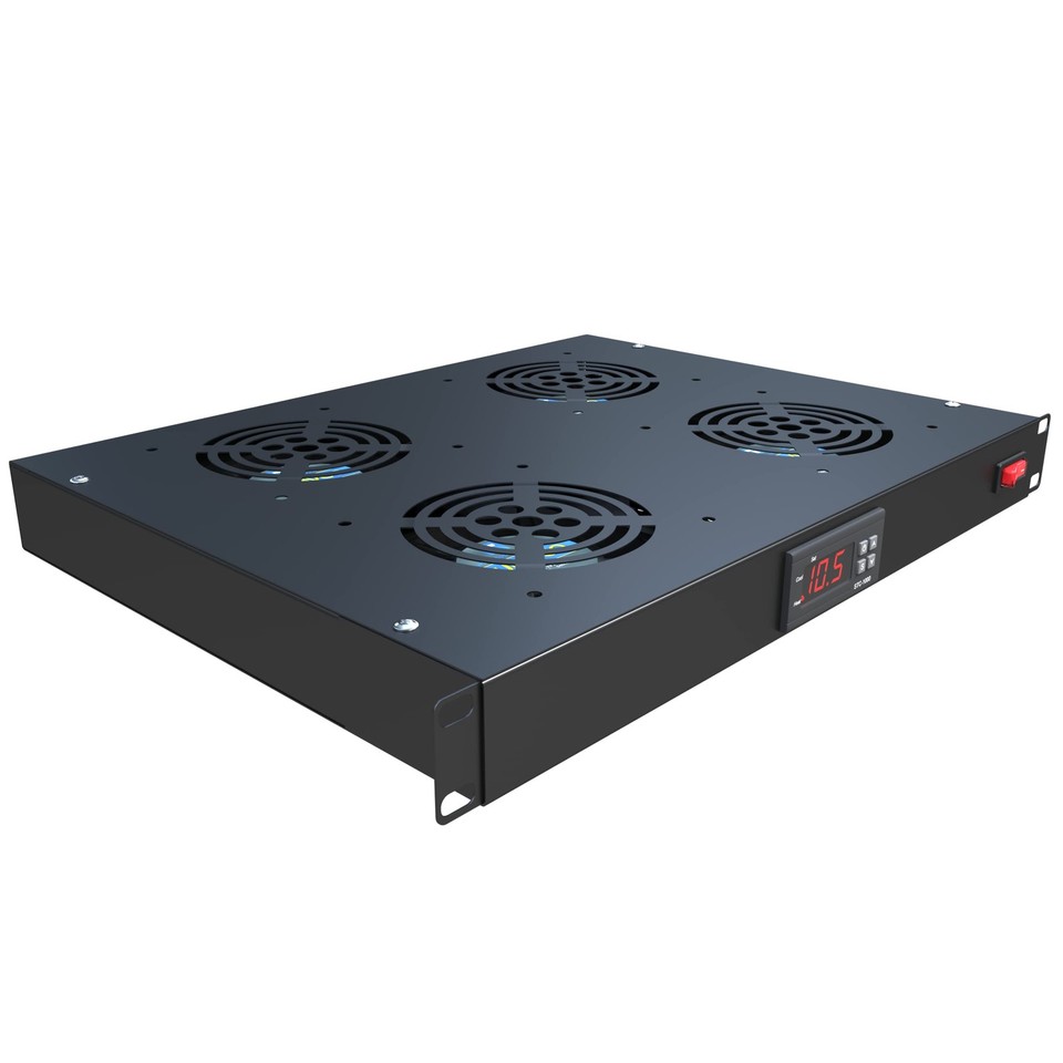 Rack Mount Fan - 4 Fans Server Cooling System - 1U 19" Rackmount ...