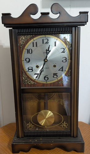 VTG Alaron Chiming 31 Day Hanging Wall Clock Tested with Key And ...