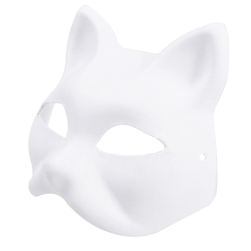 Foxes Mask Half Face Mask Halloween Party Mask DIY Cat Mask Masquerade ...