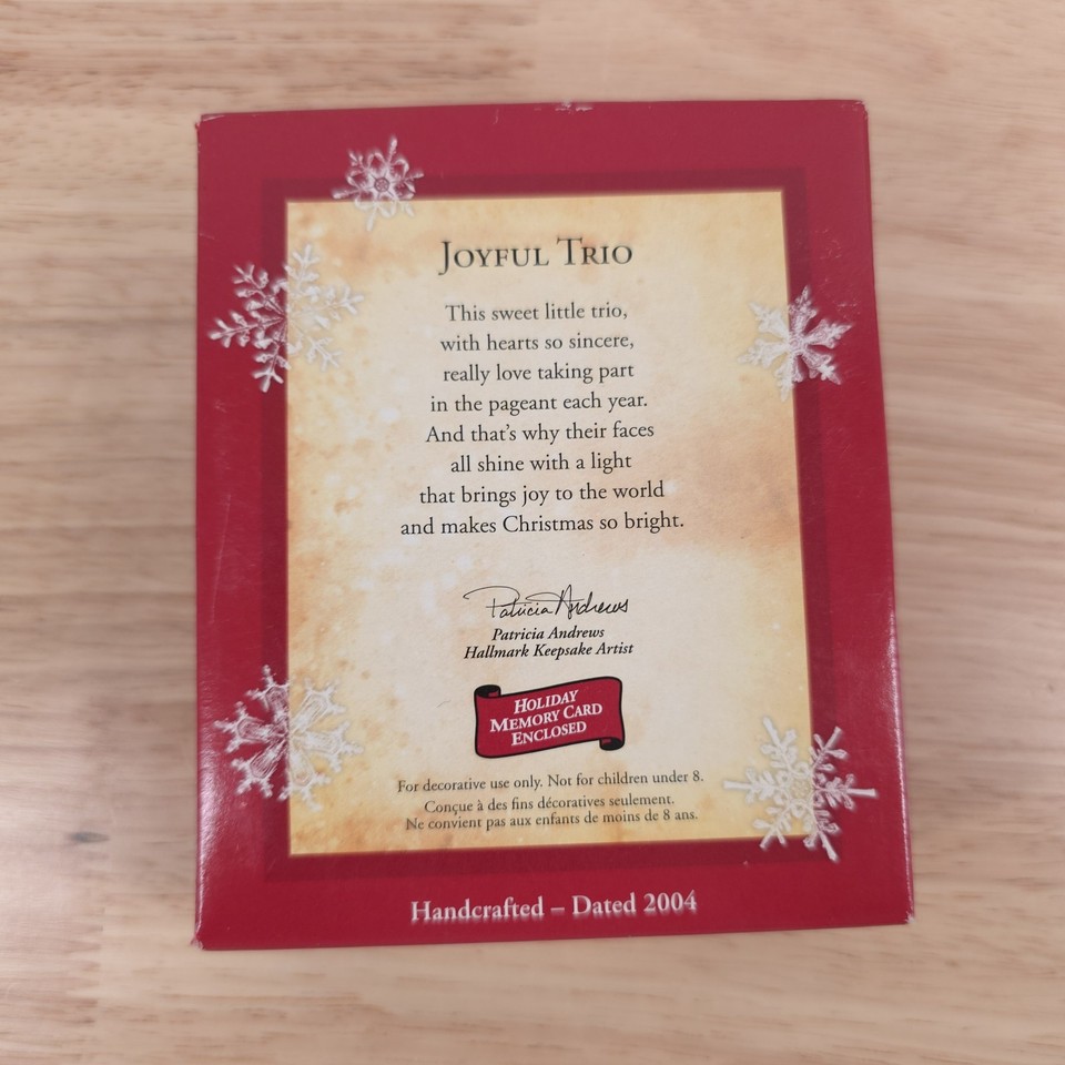 Hallmark JOYFUL TRIO Christmas Ornament CHILDREN Joy to the World Box 3 ...