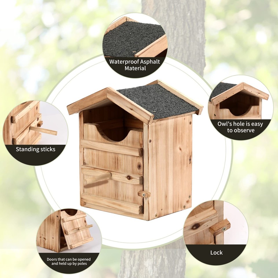 Owl House Owl Box Owl Boxes For Outside Screech Owl House With Bird ...