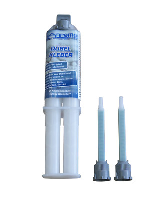 DÜBEL KLEBER 25ml + 2 Mischdüsen 2-Komponenten Klebstoff Epoxidharz ...