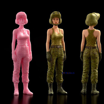 Unpainted 1/35 Scale Female Pilot Resin Model Kit Unassembled Figure ...