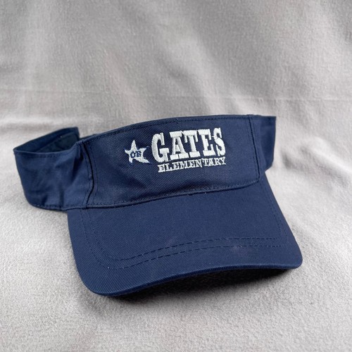 Gates Elementary Visor Hat Men Blue Strapback Embroidered School | eBay