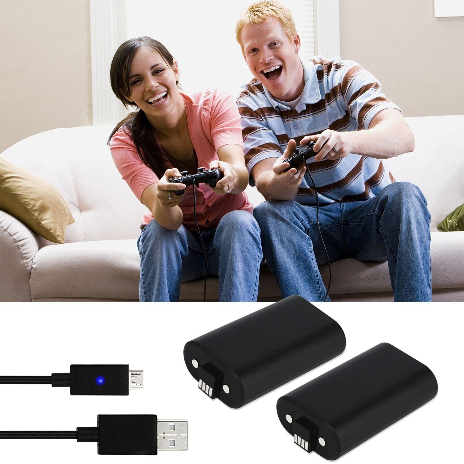 For Microsoft Xbox Series X / S Play and Charge Kit USB and Rechargable ...
