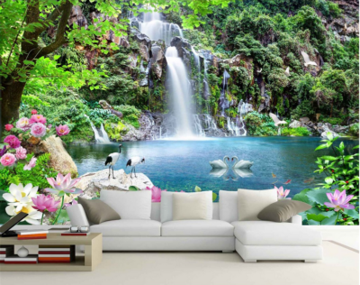 3D Jungle Waterfall 78 Wall Paper Murals Wall Print Wall Wallpaper ...