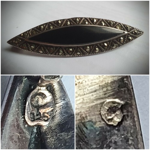 Brooch Art Deco Silver Antique Hallmark Brace And 925 | eBay