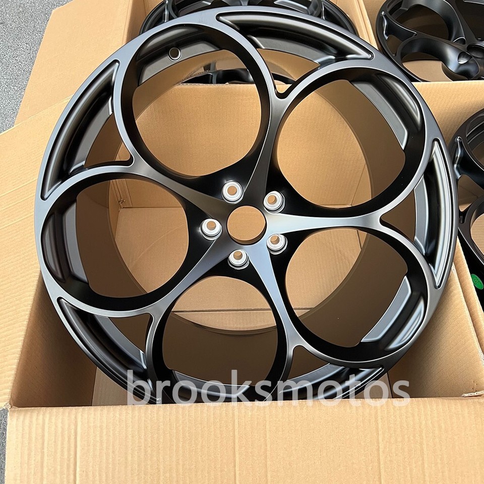 FOR ALFA ROMEO STELVIO QV 21" SATIN BLACK FULL FORGED WHEELS RIMS 21X9 ...