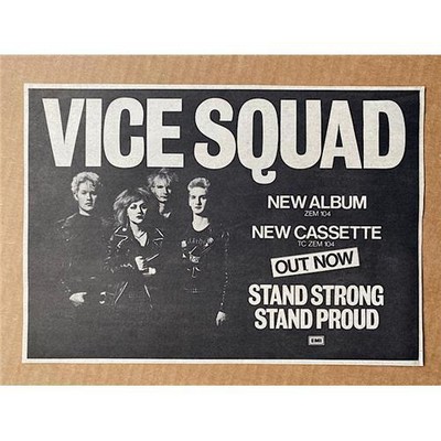 VICE SQUAD STAND STRONG STAND PROUD MEMORABILIA original PUNK music ...