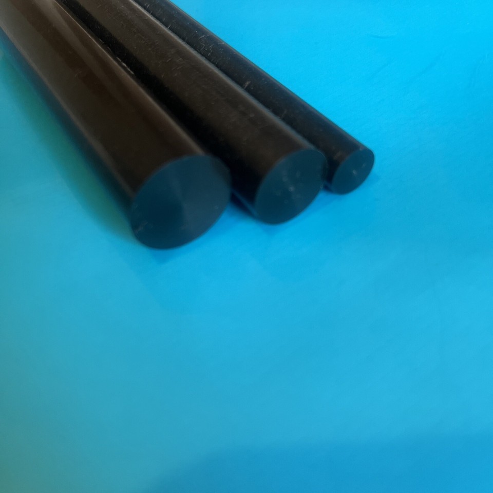 PVC Plastic BLACK Round Rod Bar 6mm 8mm 10mm 15mm 20mm 25mm 30mm 40mm ...