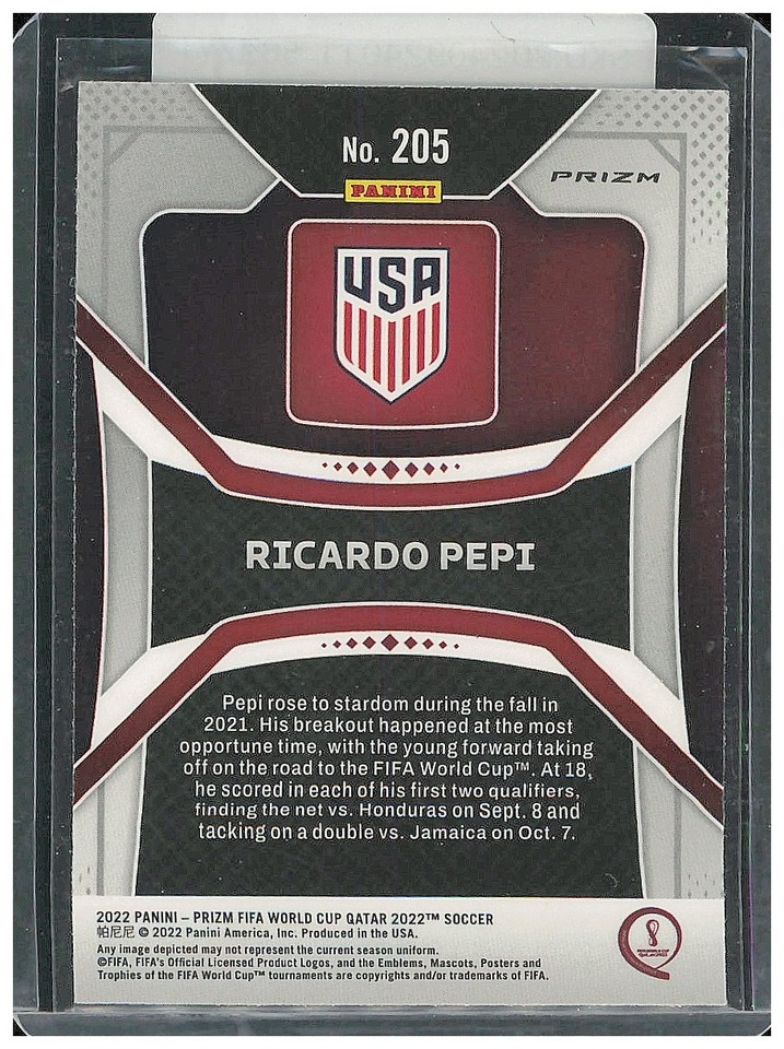2022 Panini Prizm FIFA World Cup Ricardo Pepi Base Prizms Silver RC ...