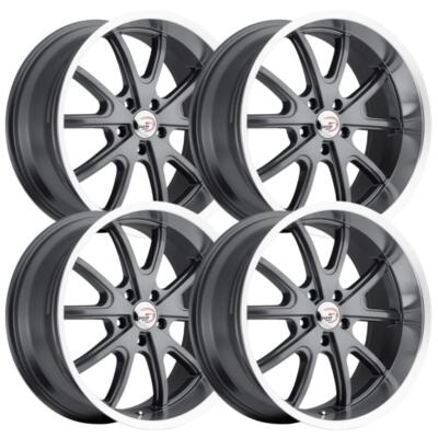 (Set-4) Vision 143 Torque 15x8 5x4.5 5x114.3 0mm Gunmetal Wheels Rims ...
