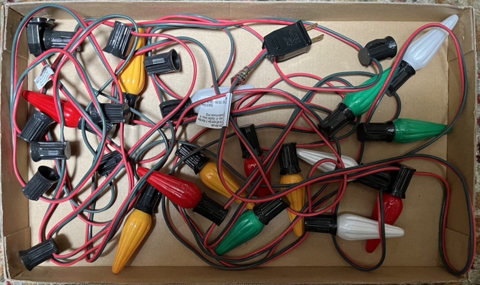 PARTIAL SET Christopher Radko Shiny Brite Glo-Brite Light Set Christmas ...