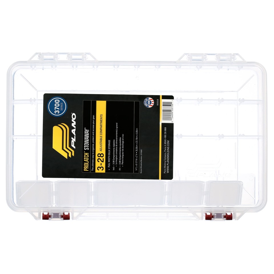 Plano ProLatch Stowaway Large Clear Organizer Tackle Box, Large, Clear ...
