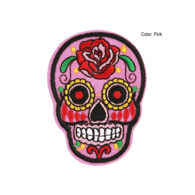 2x3 Small Iron-On Embroidered Appliqué Patch - Halloween Frida Kahlo Skull Patch | eBay