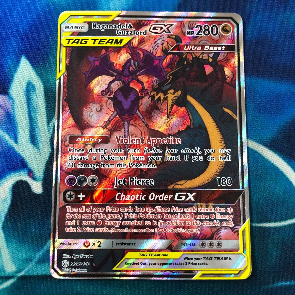 Naganadel & Guzzlord GX - 224/236 - Full Alt Art Cosmic Naganadel & Guzzlord GX - 224/236 - Full Alt Art Cosmic