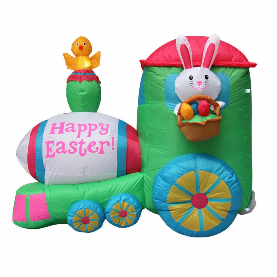 Easter Decorations Outdoor Inflatable Airblown Easter Bunny Easter Eggs ...