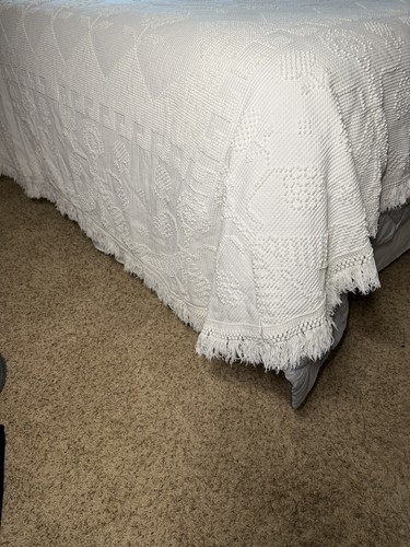 Vintage White Bates George Washington Choice Queen Bedspread Hobnail | eBay