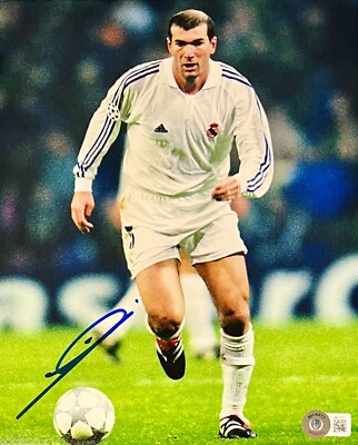 Zinedine Zidane Signed 8x10 Photo Trophy Real Madrid France Beckett ...