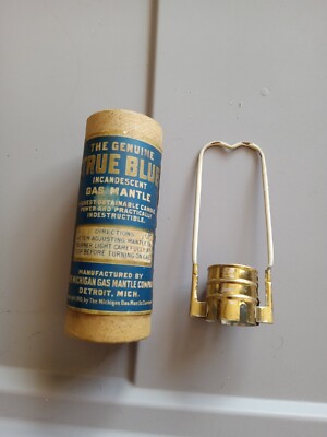 NOS Michigan Mantle True Blue Oil Lamp Mantle Holder In Original Box ...