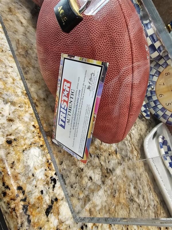 Bart Starr, Joe Perry, and Roger Staubach signed footballs in Display ...