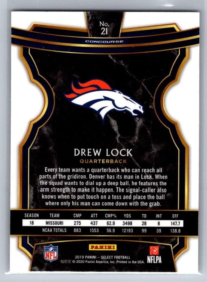 2019 Panini Select #21 Drew Lock RC | eBay