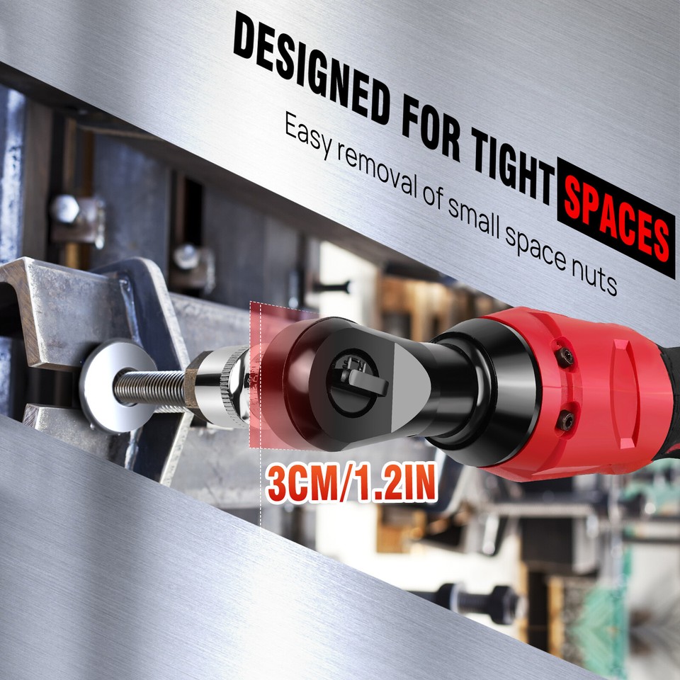 Cordless Impact Ratchet Wrench Driver Electric Rattle Nut Gun Sockets ...