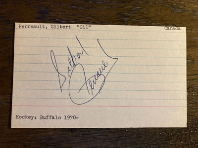 Gilbert Gil Perreault Buffalo Sabres HOF signed autograph Hockey 3x5 ...