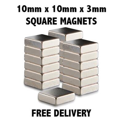 VERY STRONG Small Mini Neodymium Square Blocks Cube Magnets 10mm x 10mm ...