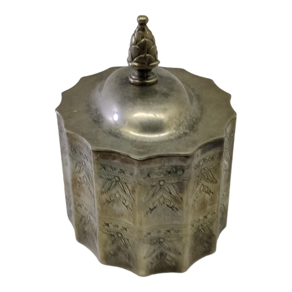 Godinger Silver Trinket Box Oval Metal 1991 Red Velvet Lined READ!!! | eBay