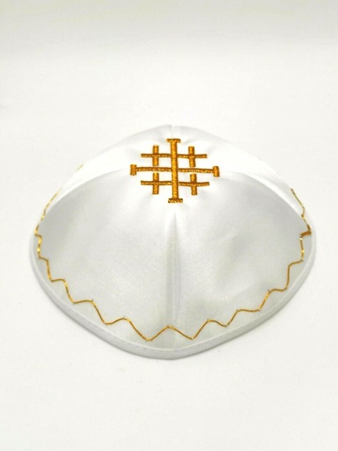 Cardinals Cap Pope Priest Hat Pastor Cross White Gold Jerusalem Holy ...