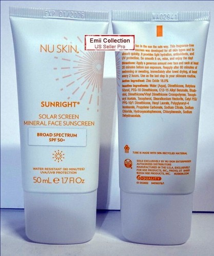 Nu Skin Nuskin Sunright Solar Screen Mineral Broad Spectrum SPF 50+ Box ...