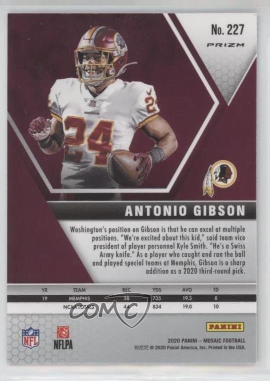 2020 Panini Mosaic Rookies Mosaic Prizm Antonio Gibson #227 Rookie RC ...