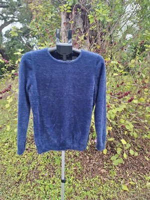 Evolution By Cyrus Fuzzy & Soft Blue Crewneck Pullover Sweater Woman's ...