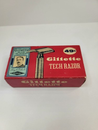 Vintage Gillette Blue Blades Tech Safety Razor In Original Box | eBay