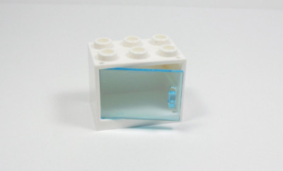 LEGO White 2x3x2 Cabinet Container w/ Trans Blue Door Accessory Minifig ...