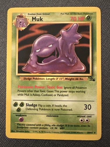 Pokemon TCG Muk 28/62 Fossil Regular Unlimited Rare | eBay