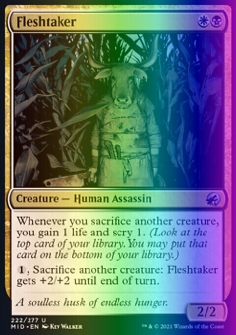 MTG Magic the Gathering Fleshtaker (222/549) Innistrad Midnight Hunt NM ...