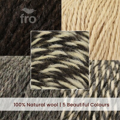 100% Sheep Wool - Yarn - Untreated - Undyed - Natural - 100g - 200g - 5 ...